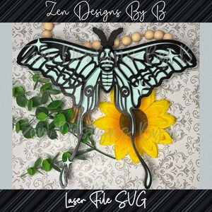 Luna Moth Laser SVG, 4 Layers Laser Cut Luna Moth, Luna Moth Wall Decor ...