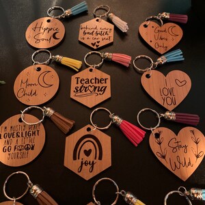Keychain Bundle 15 Laser SVG, Glowforge Keychain - Etsy