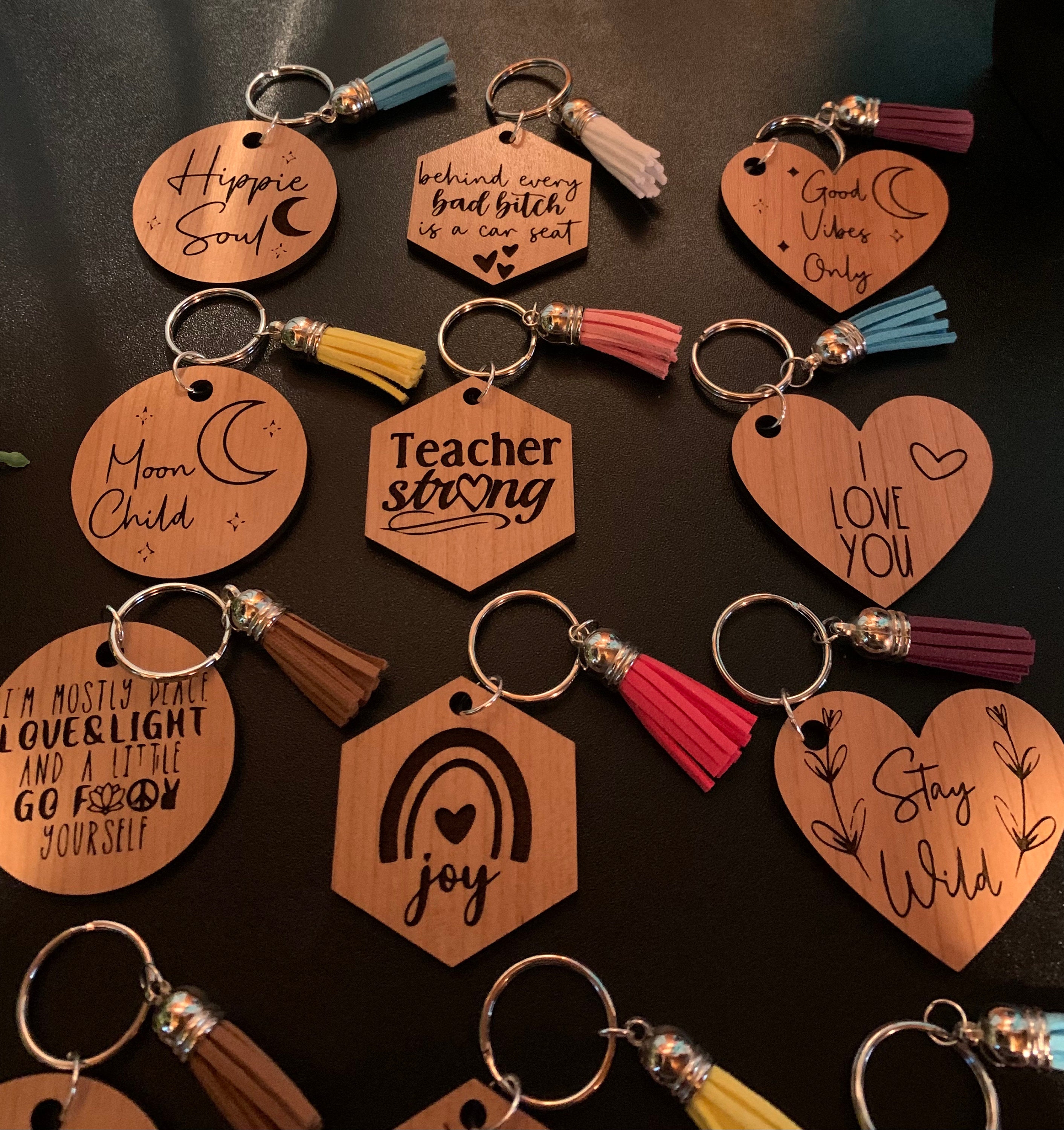 Keychain Bundle 15 Laser SVG Glowforge Keychain - Etsy