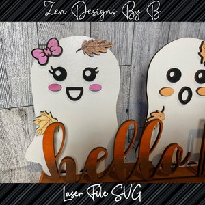 Hello Fall Ghosts Shelf Sitter Laser SVG (digital Download) - Etsy