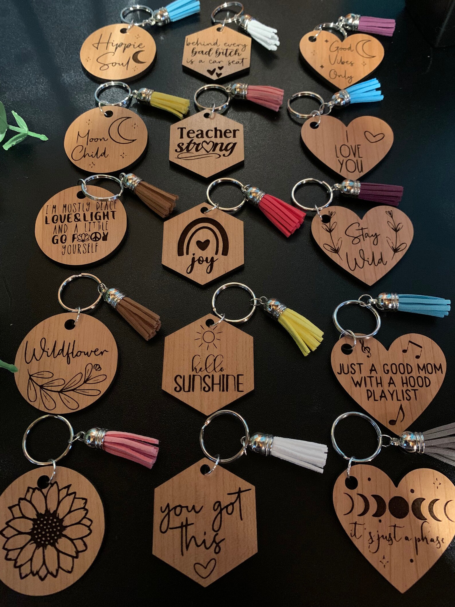 Keychain Bundle 15 Laser SVG Glowforge Keychain - Etsy