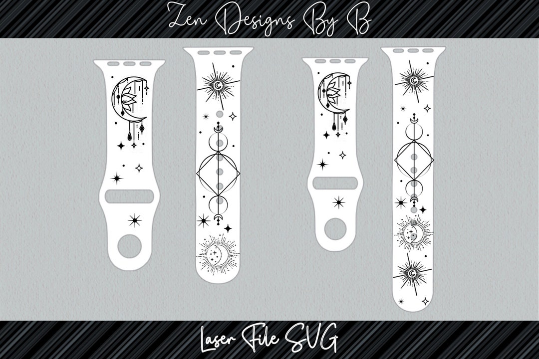 Celestial Moon Laser SVG File for Silicone Watch Band - Etsy