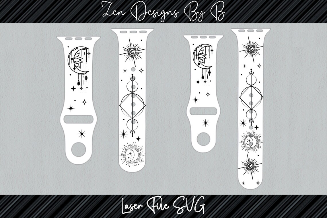 Celestial Moon Laser SVG File for Silicone Watch Band - Etsy