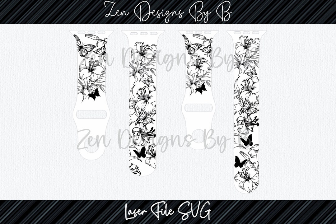 Butterfly Lily Laser Watch Band SVG File - Etsy