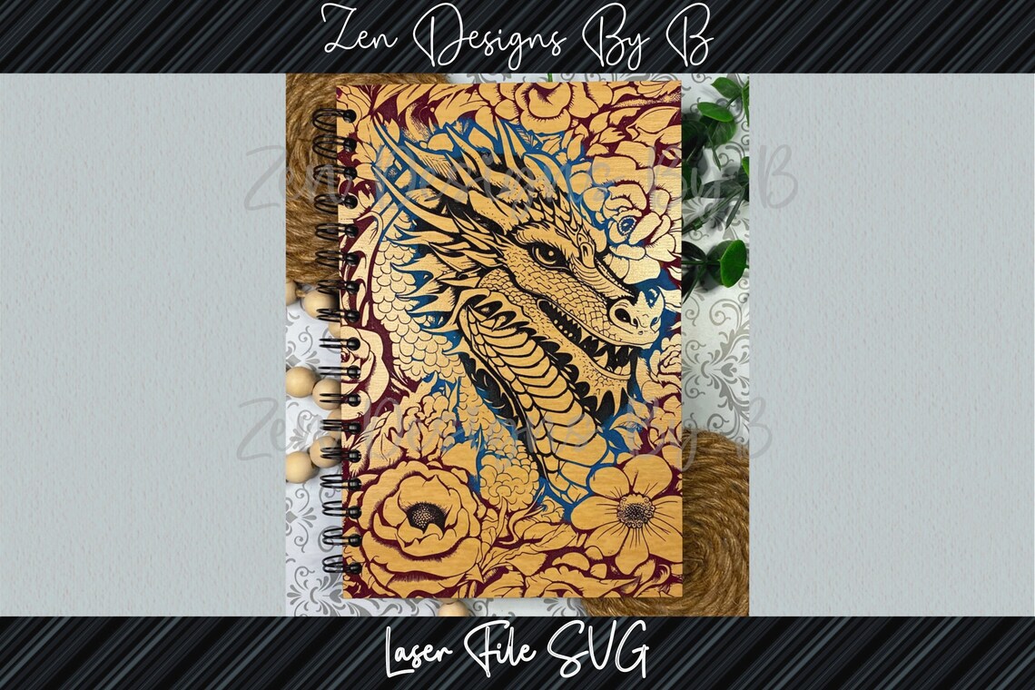 Dragon Notebook Cover Bundle Laser SVG - Etsy