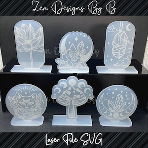 Mini Celestial Shelf Sitters Bundle of 12 Laser SVG, Moon Phases ...