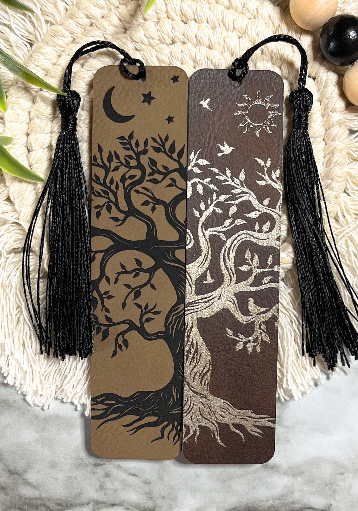 Engraved Leather Bookmark Set, Dreamcatcher Design - Etsy