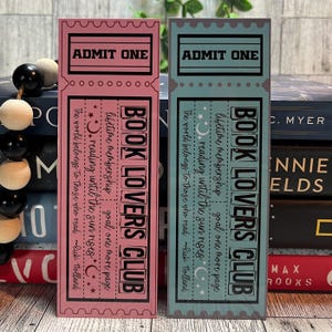 Book Lovers Club Bookmark, Book Club Ticket Bookmark, Bookmarks for ...