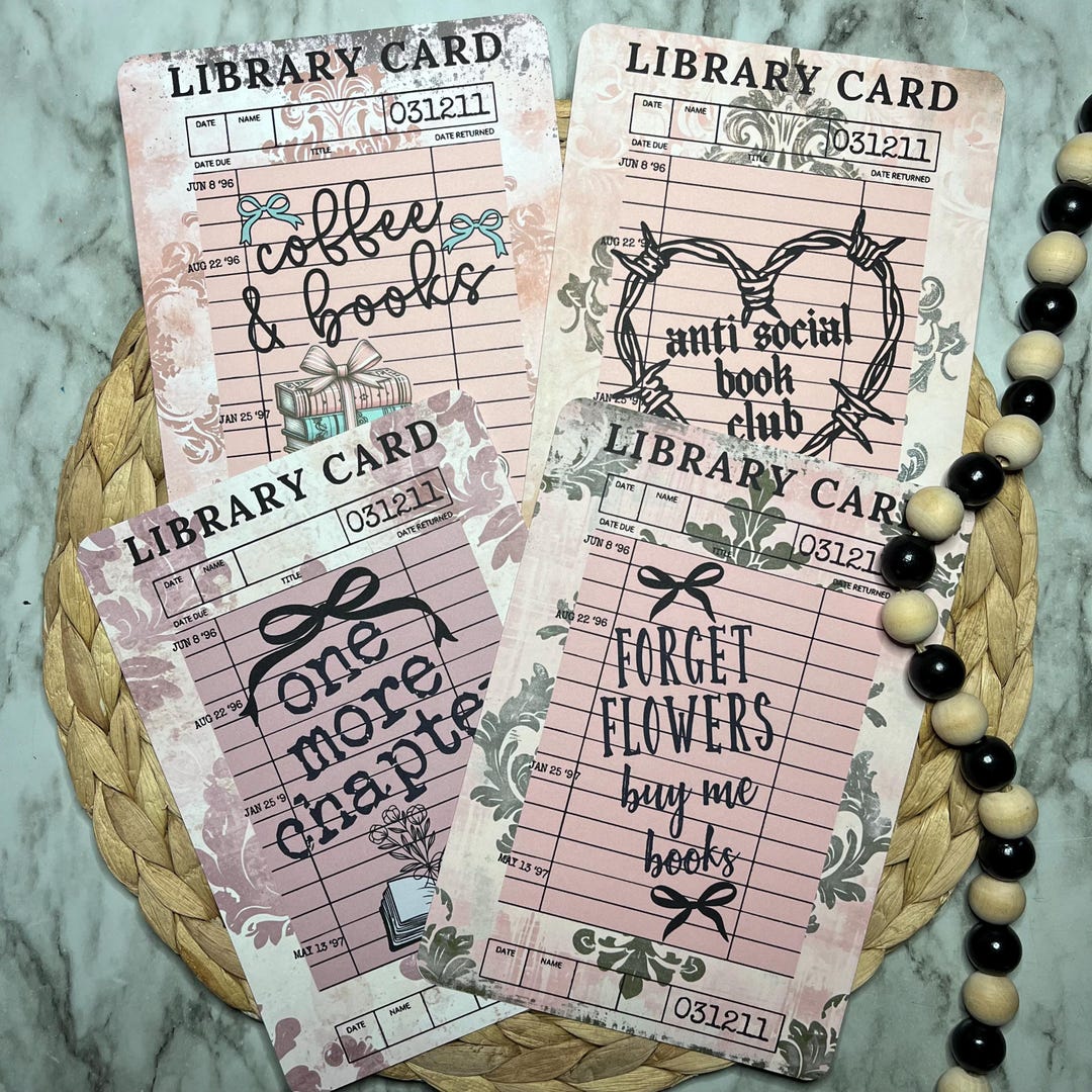 Vintage Library Card Kindle Clear Case Insert, Pink Kindle Insert, Anti ...