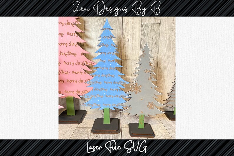 Standing Pine Trees Set of 12 Laser SVG File Standing - Etsy