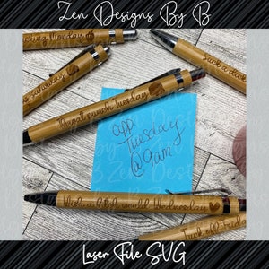 14 Bamboo Pen Designs Laser SVG File, Sweary Days of the Week, Monogram ...