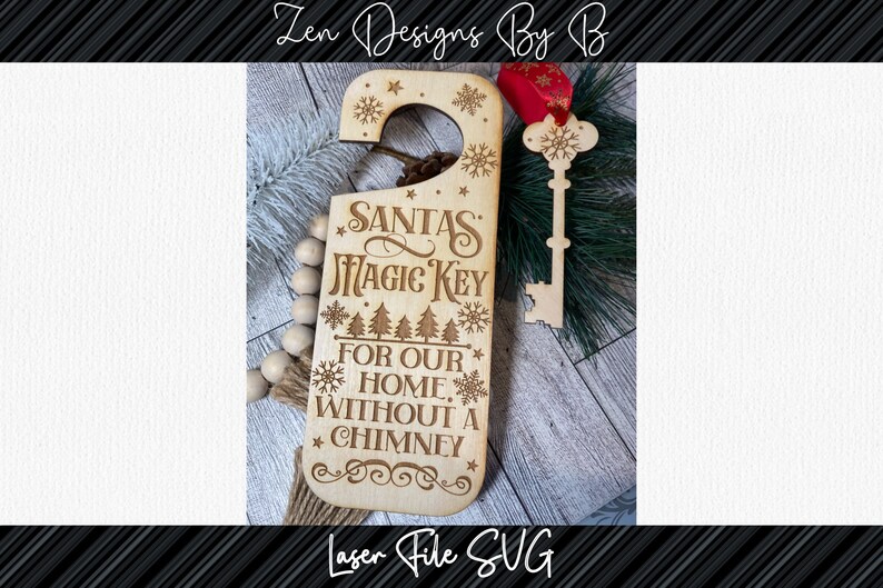 Santas Magic Key Tag and Key Laser SVG Santa Winter - Etsy
