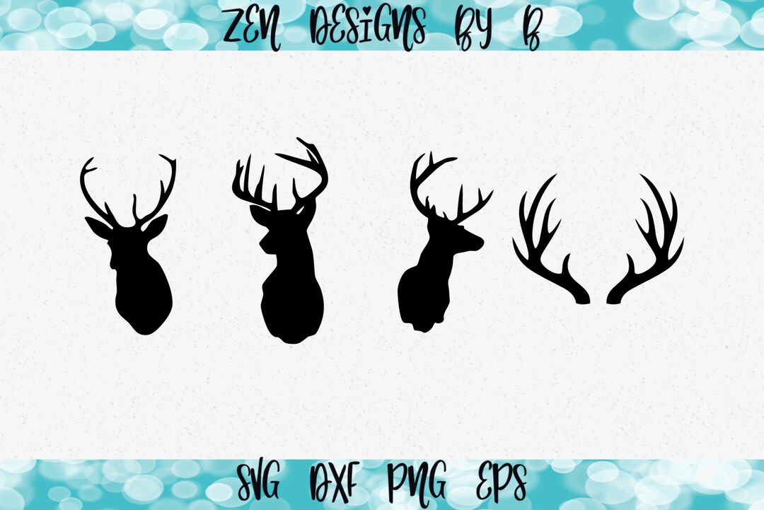 Deer Head SVG Bundle Cut File, Antlers - Etsy