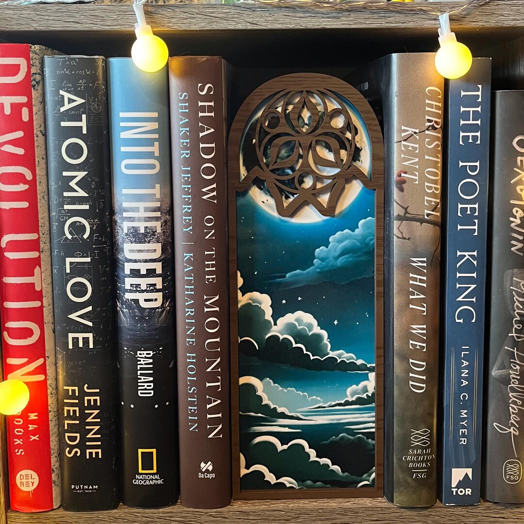 Night Sky Cathedral Window Book Shelf Decor, Book Nook, Book Shelf ...