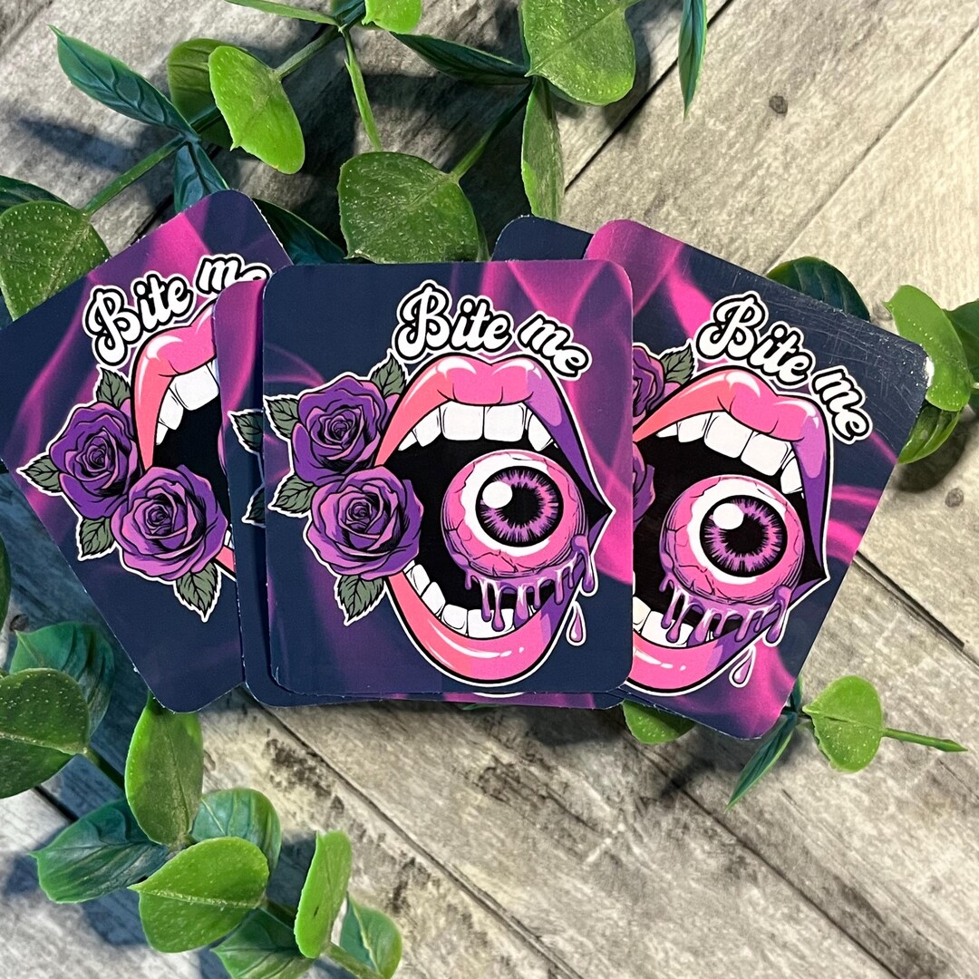 Bite Me Sticker, Mouth and Eyeball Bite Me Sticker, Cute Sticker, Funny ...