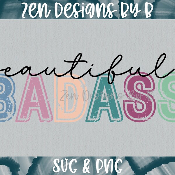 Beautiful Badass Svg - Etsy