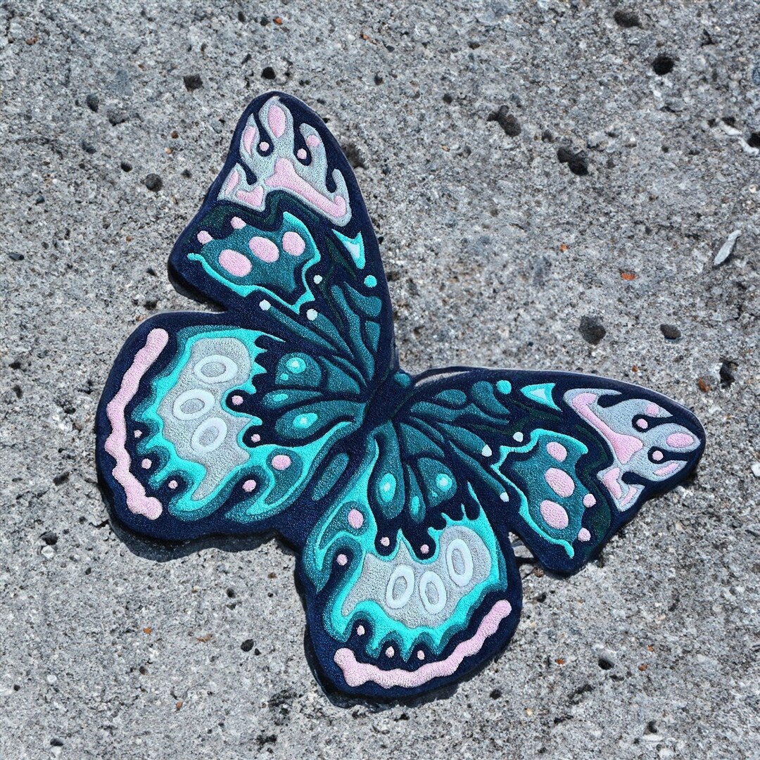 FAST SHIPPING Butterfly Tufted Rug Tufting Rug Handmade Rug - Etsy