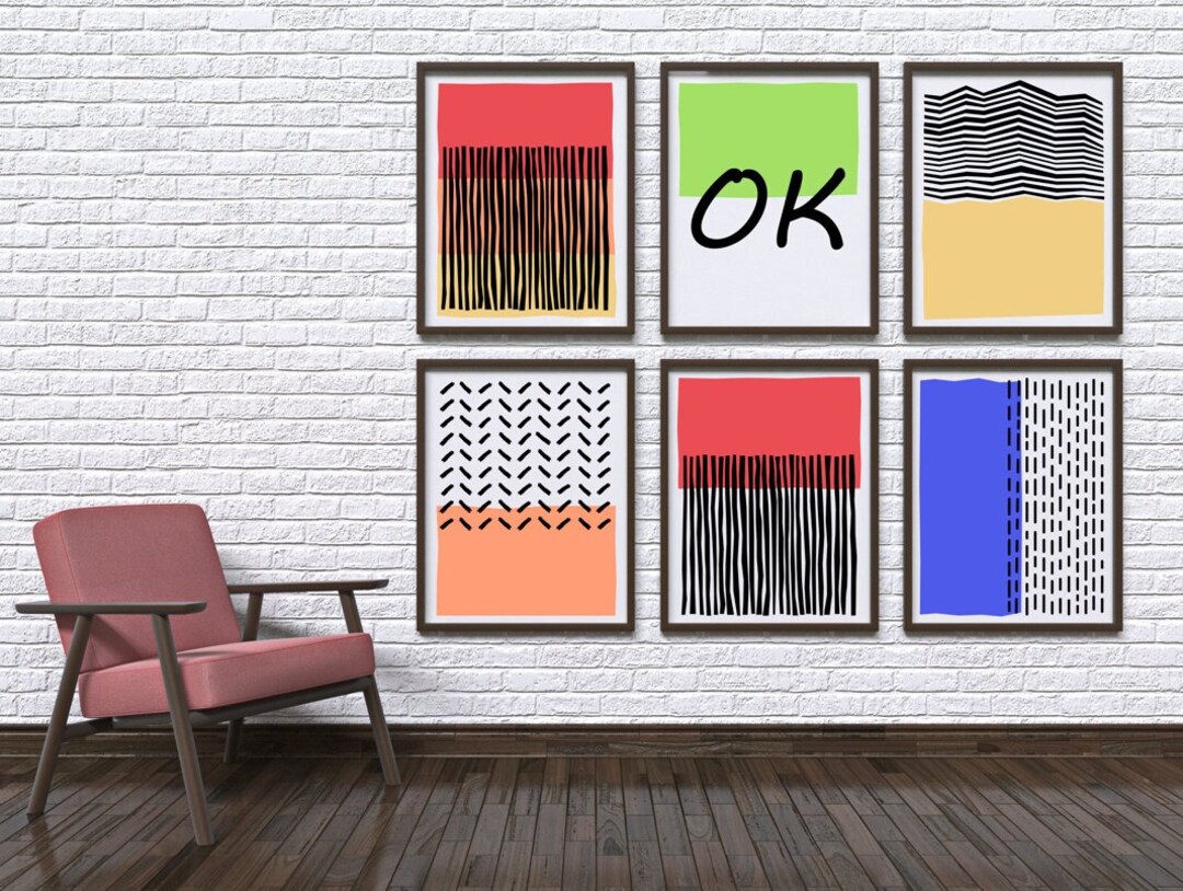 Digital Instant Download Poster Set of 6 Original Downloadable Art ...