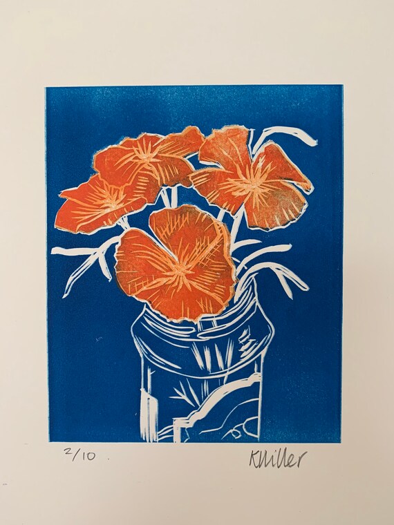 Art & Collectibles Prints Wood & Linocut Prints Original Linocut Print ...