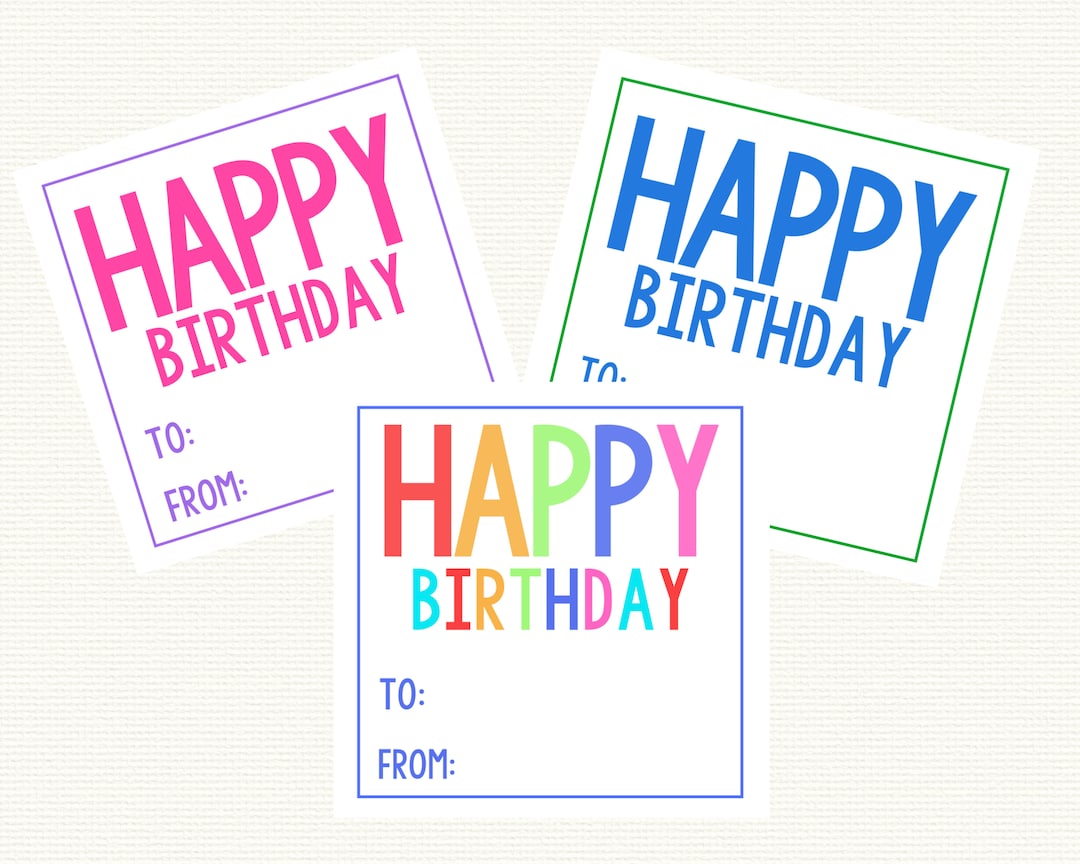 Happy Birthday Gift Tags - Etsy