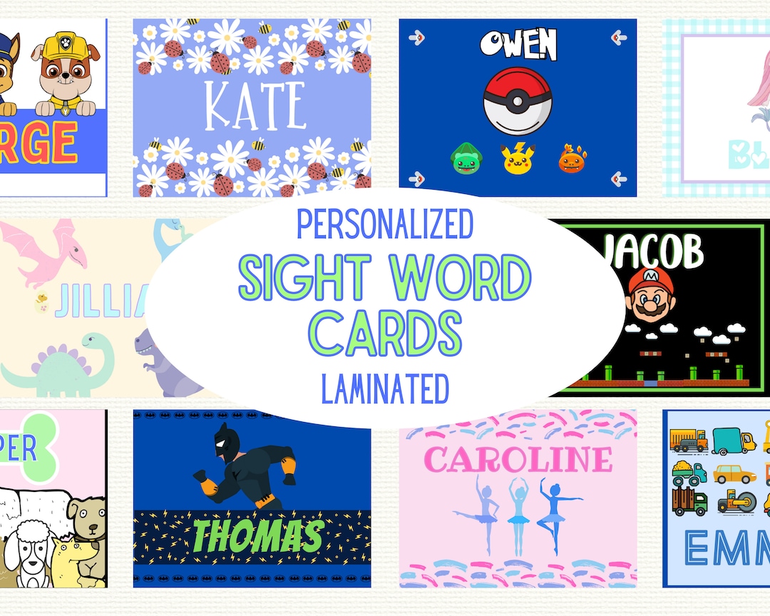Personalized Laminated Sight Word Cards - My First 50 & the Next 50 - Etsy