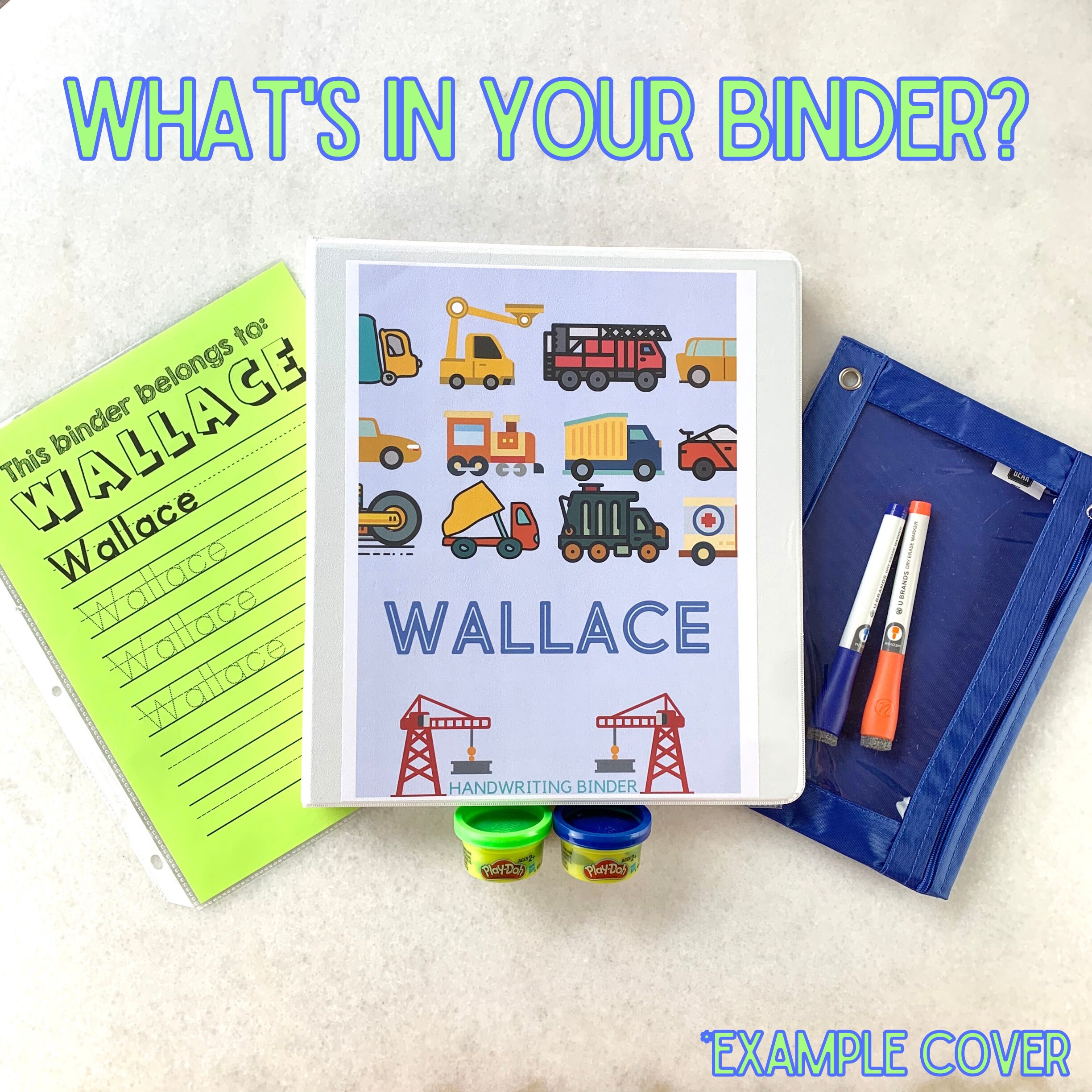 Construction Handwriting Binder | Etsy