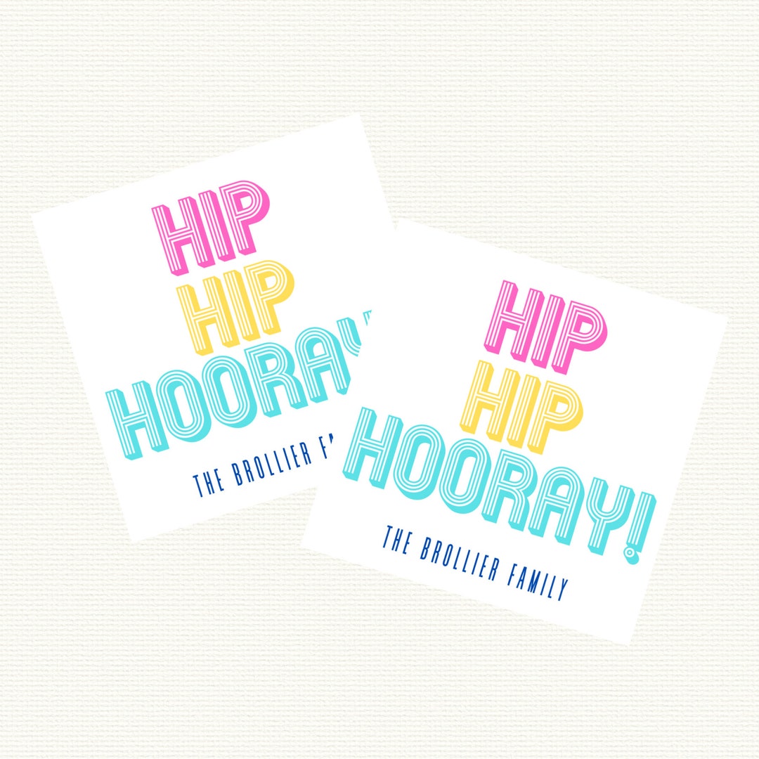 Hip Hip Hooray Gift Tag and Sticker - Etsy