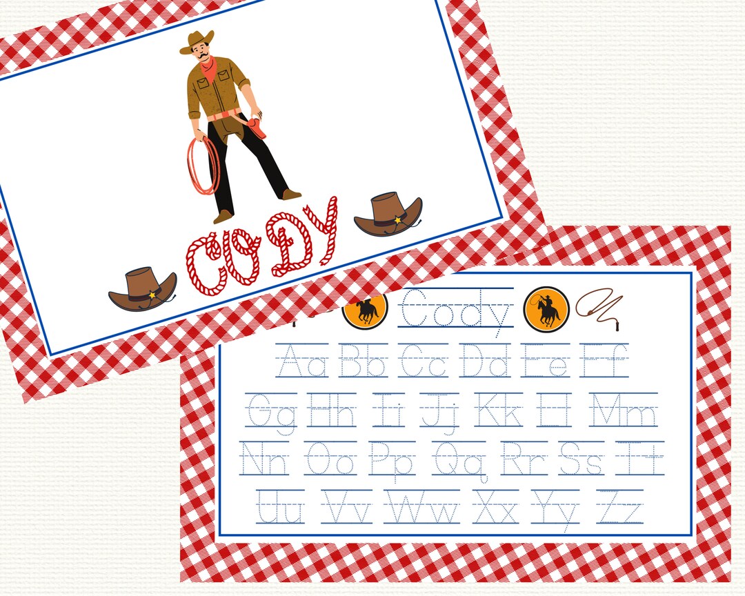 Cowboy Rodeo Personalized Placemat - Etsy