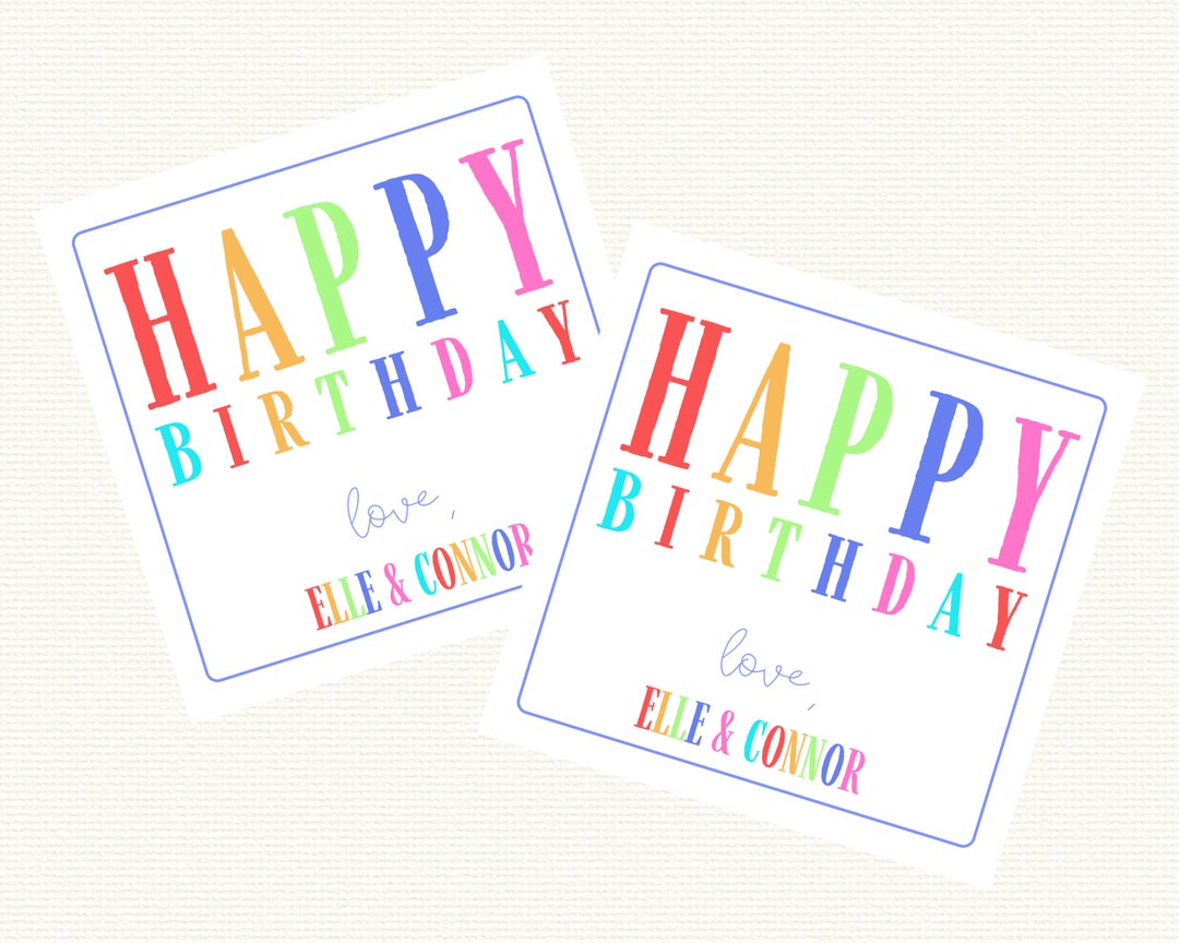 Happy Birthday Gift Tags and Stickers - Etsy