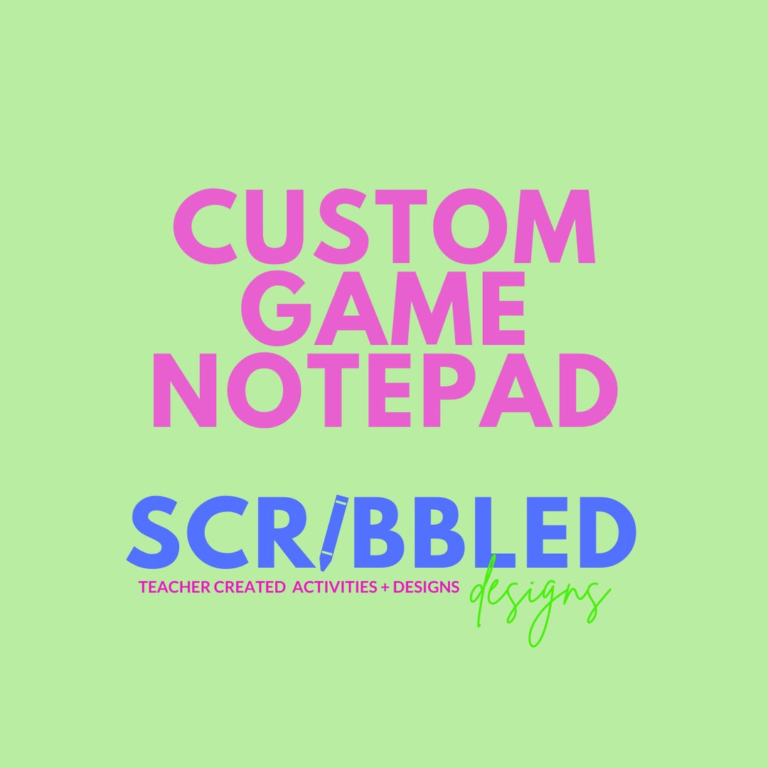 Custom Game Notepad Etsy 