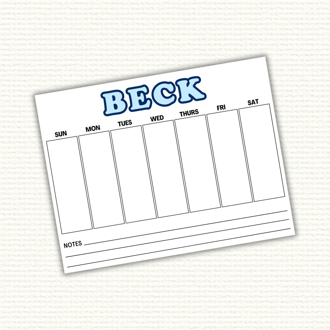 Weekly Calendar 8.5x11 Notepad - Etsy
