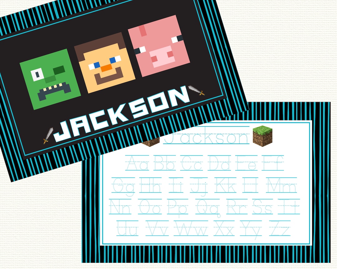 Minecraft Personalized Placemat - Etsy