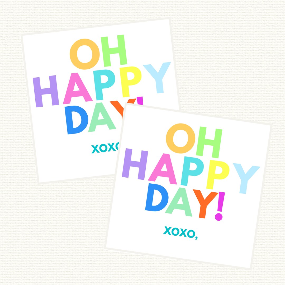 Oh Happy Day Rainbow Generic Gift Tag and Sticker - Etsy