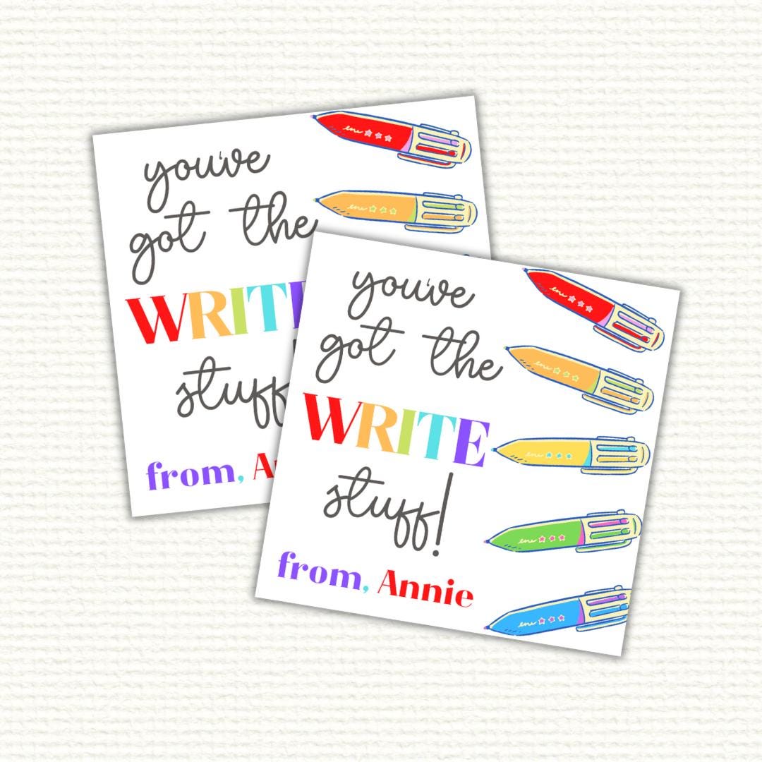 You've Got the Write Stuff Valentines Gift Tag - Etsy