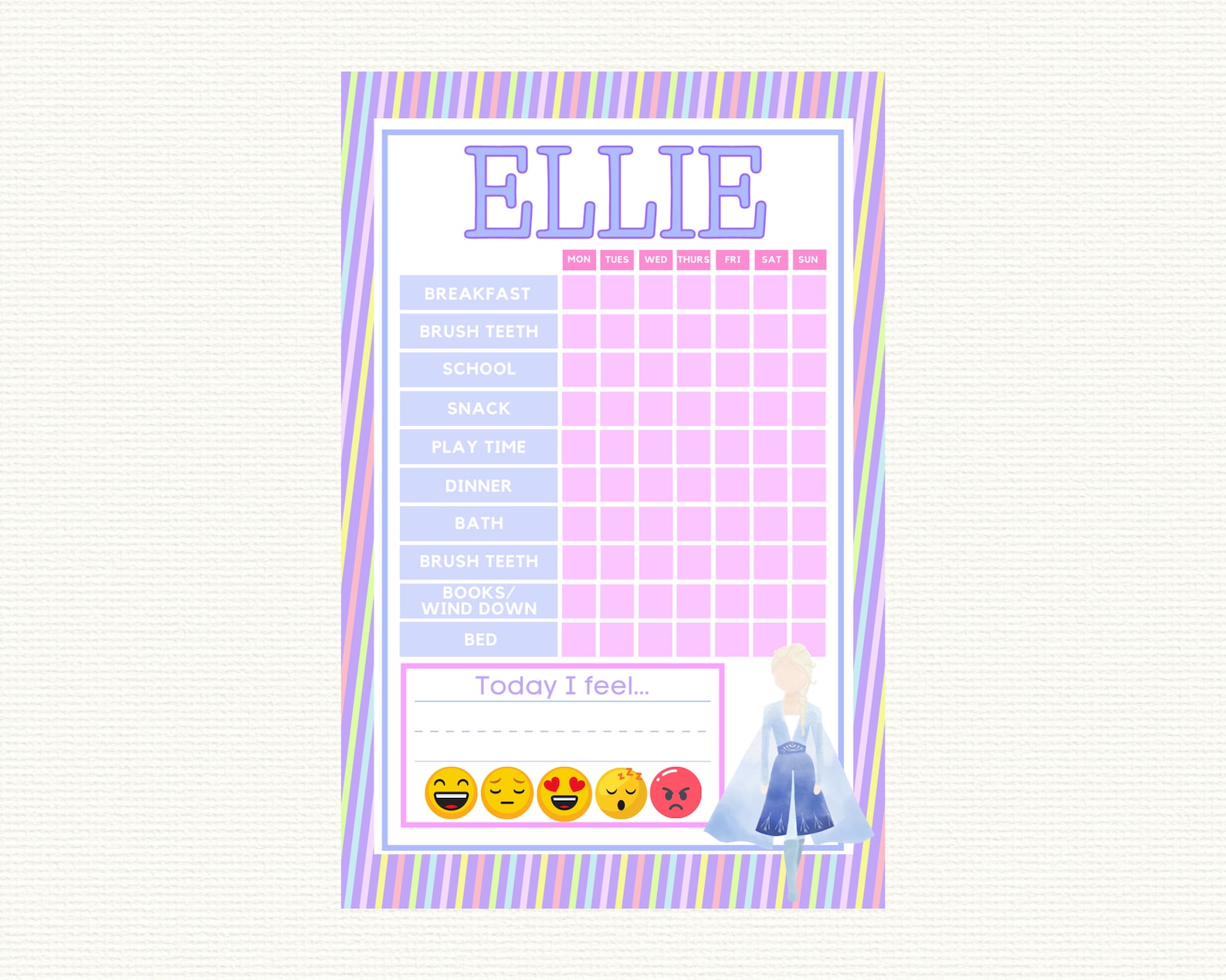 Elsa Daily Routine Chore Chart - Etsy