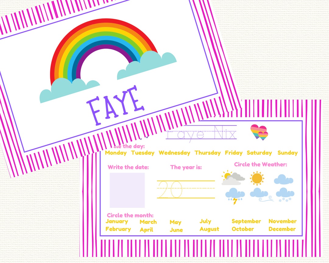 Rainbow Personalized Placemat - Etsy