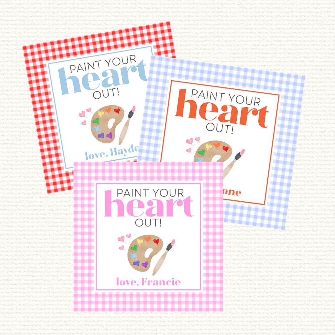 Paint Your Heart Out Valentine Tag - Etsy
