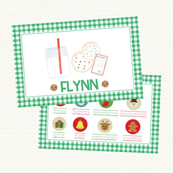 Christmas Cookie Activity Placemat - Etsy