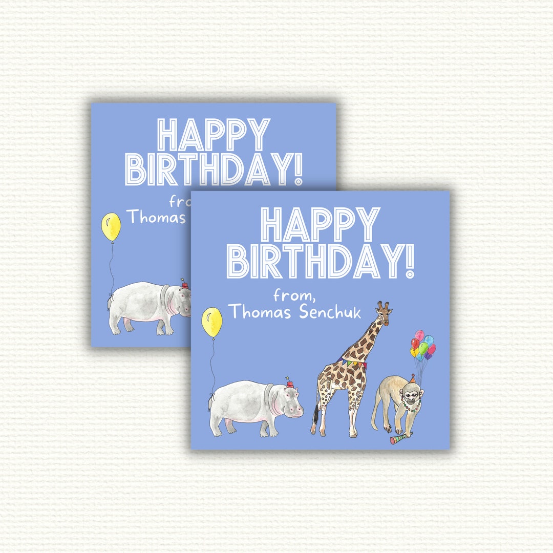 Party Animal Birthday Gift Tags - Etsy