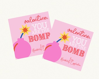 Personalized You're the Bomb Valentine Bath Bomb Gift Tags Custom ...