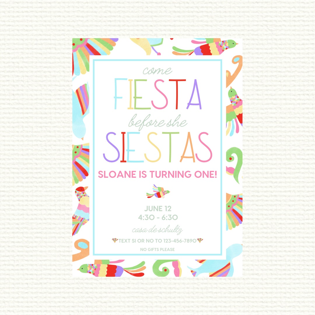Otomi Fiesta Birthday Invitation - Etsy