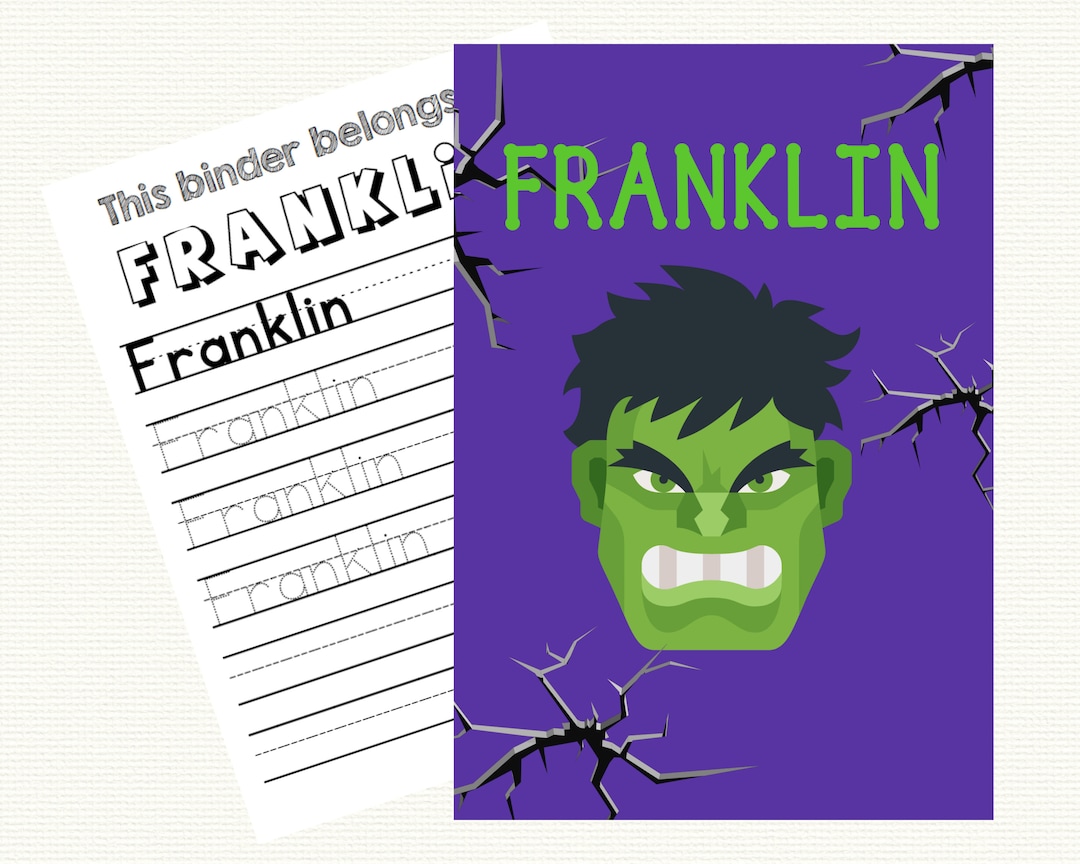 Hulk Superhero Handwriting Binder - Etsy