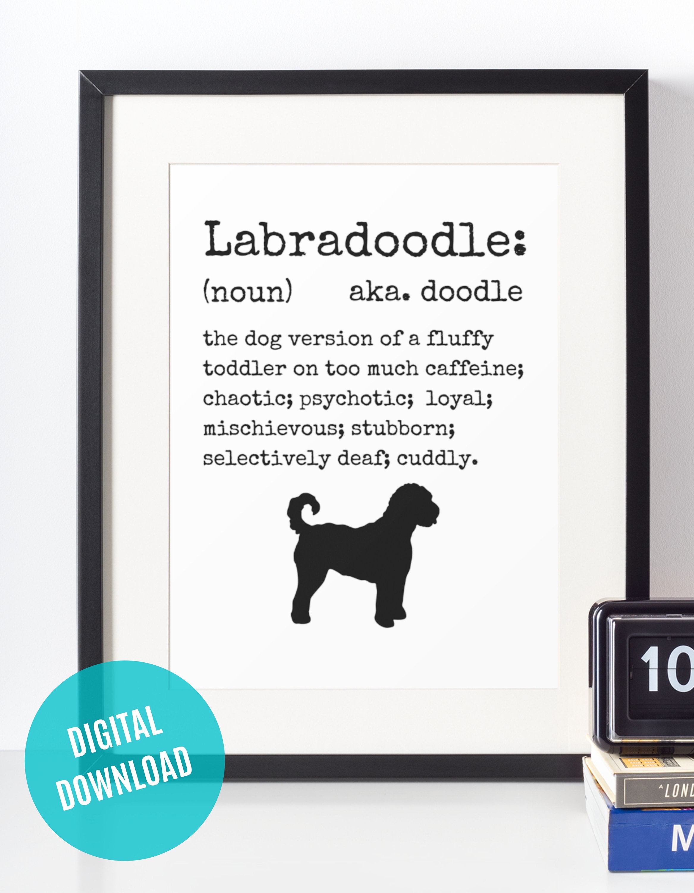 DIGITAL DOWNLOAD - Labradoodle Printable Wall Art, Funny Goldendoodle ...