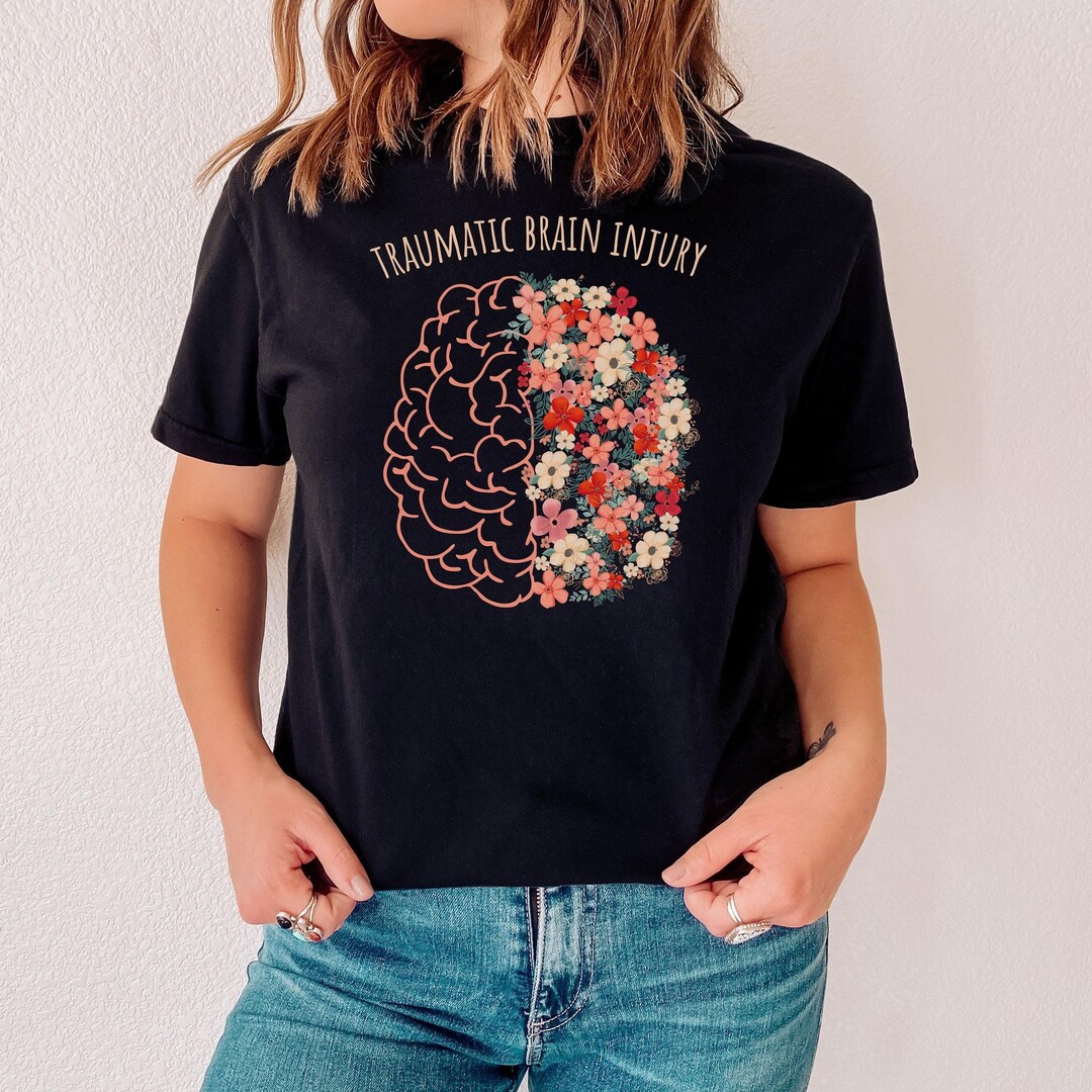 Traumatic Brain Injury Awareness Shirt, Floral Brain Injury Shirt, TBI ...