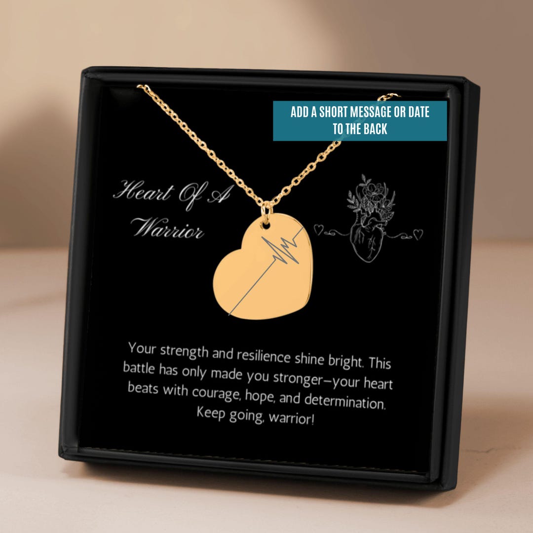 Heart Surgery Gift Necklace, Heart Beat, Heart Warrior, Personalised ...