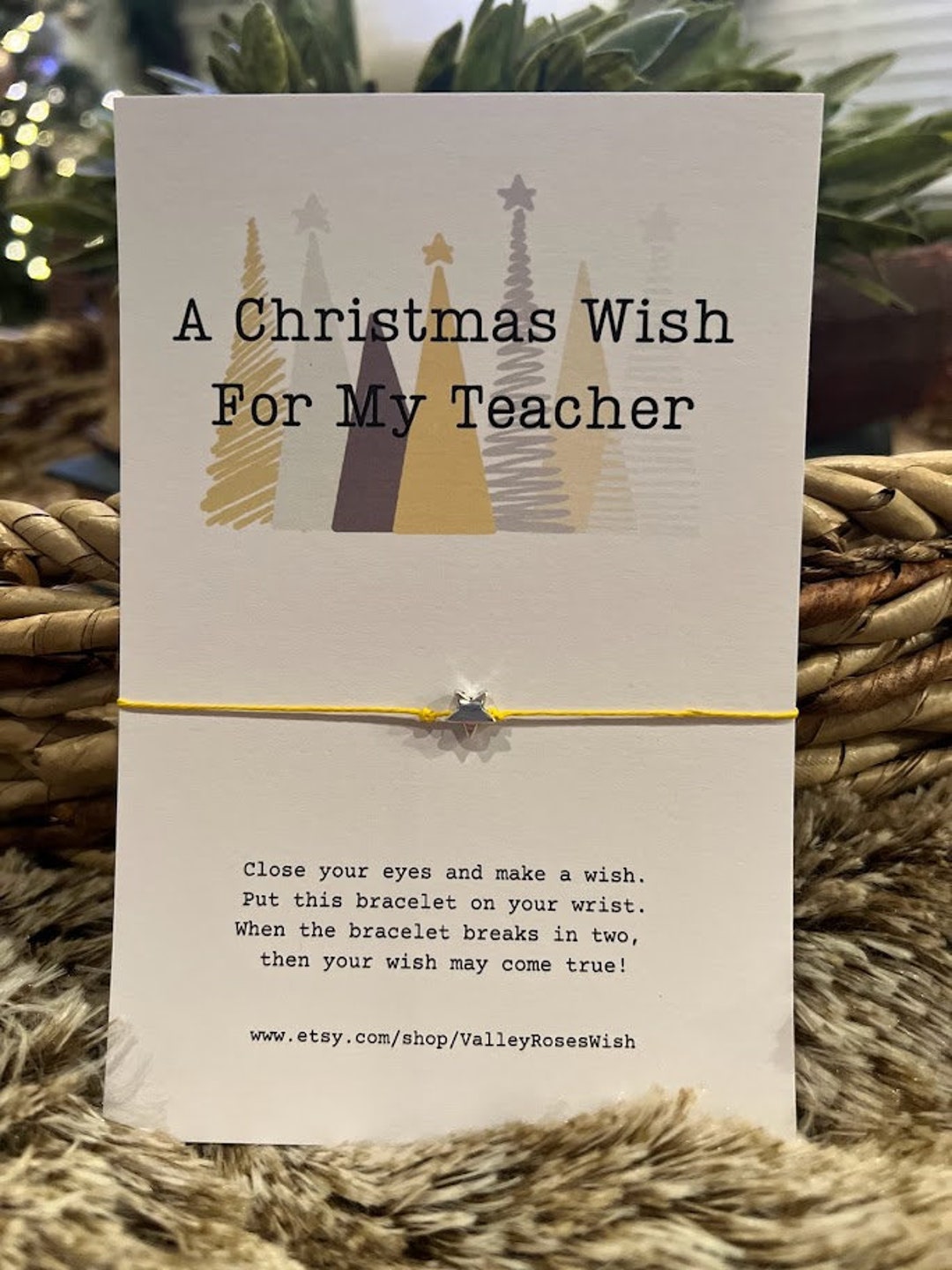 Teacher Christmas Wish, Favorite Teacher Gift, Cute Christmas Card ...