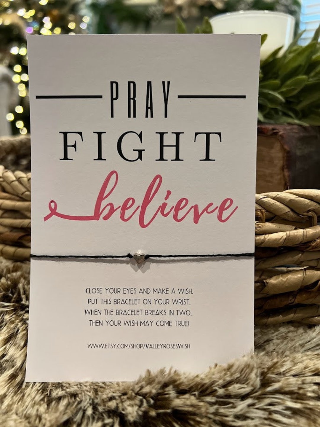 Pray Fight Believe Card, Pink Ribbon Card, Breast Cancer Fighter, You ...