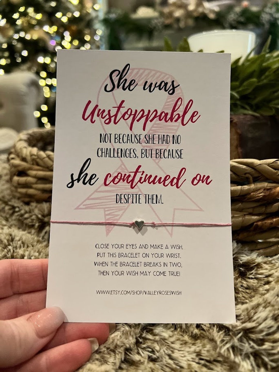 Pink Ribbon Card, Breast Cancer Fighter, You're Unstoppable, Courage ...