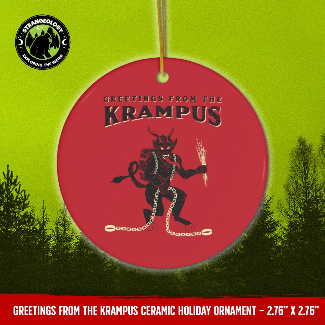Greetings From the Krampus Ceramic Ornament, Cryptid Gift, Folklore ...