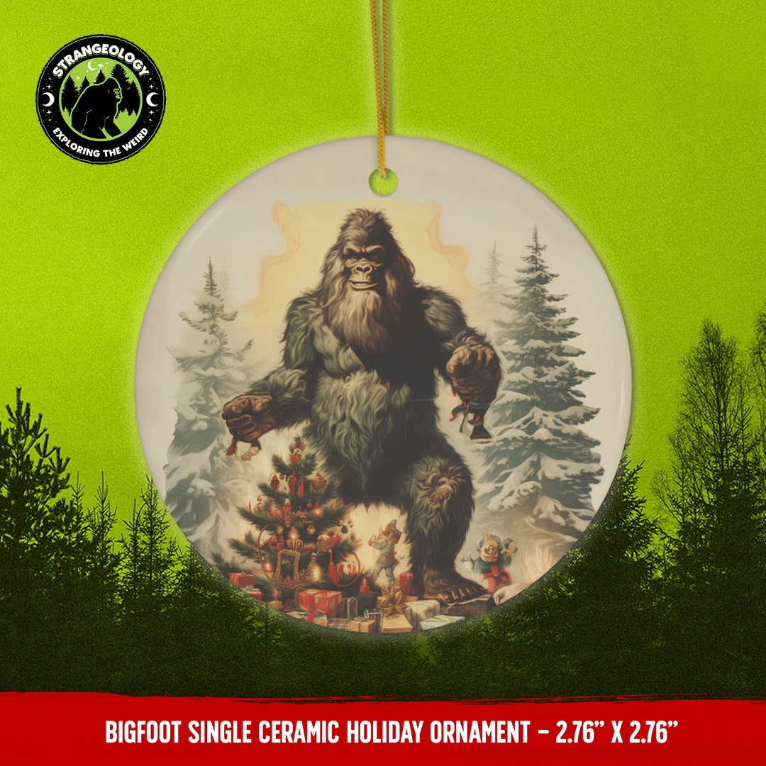 Bigfoot Sasquatch Holiday Christmas Ceramic Ornament, Cryptid Gift ...